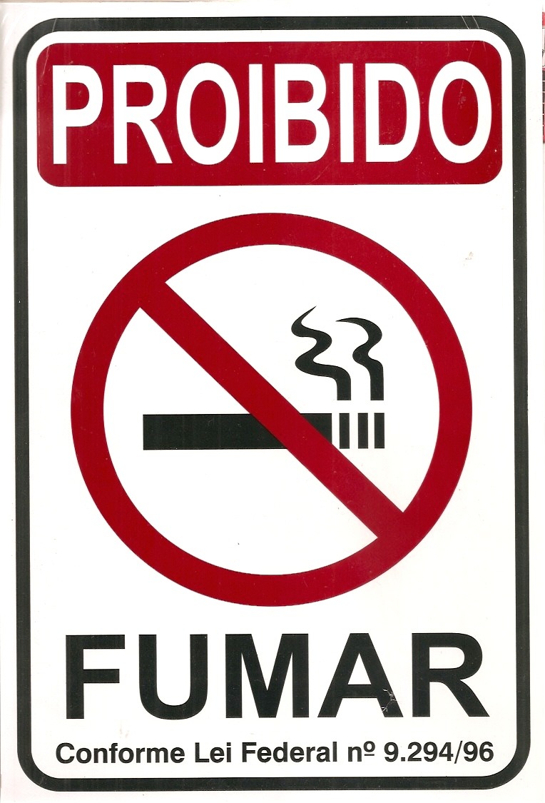 Placa Indicativa Proibido Fumar Material Pvc - R$ 7,90 em Mercado Livre