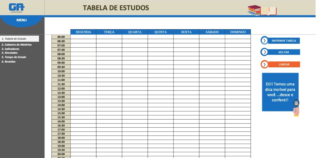 Planilha De Estudos Excel Download - BRAINCP Planilha De Estudos Excel Download - BRAINCP