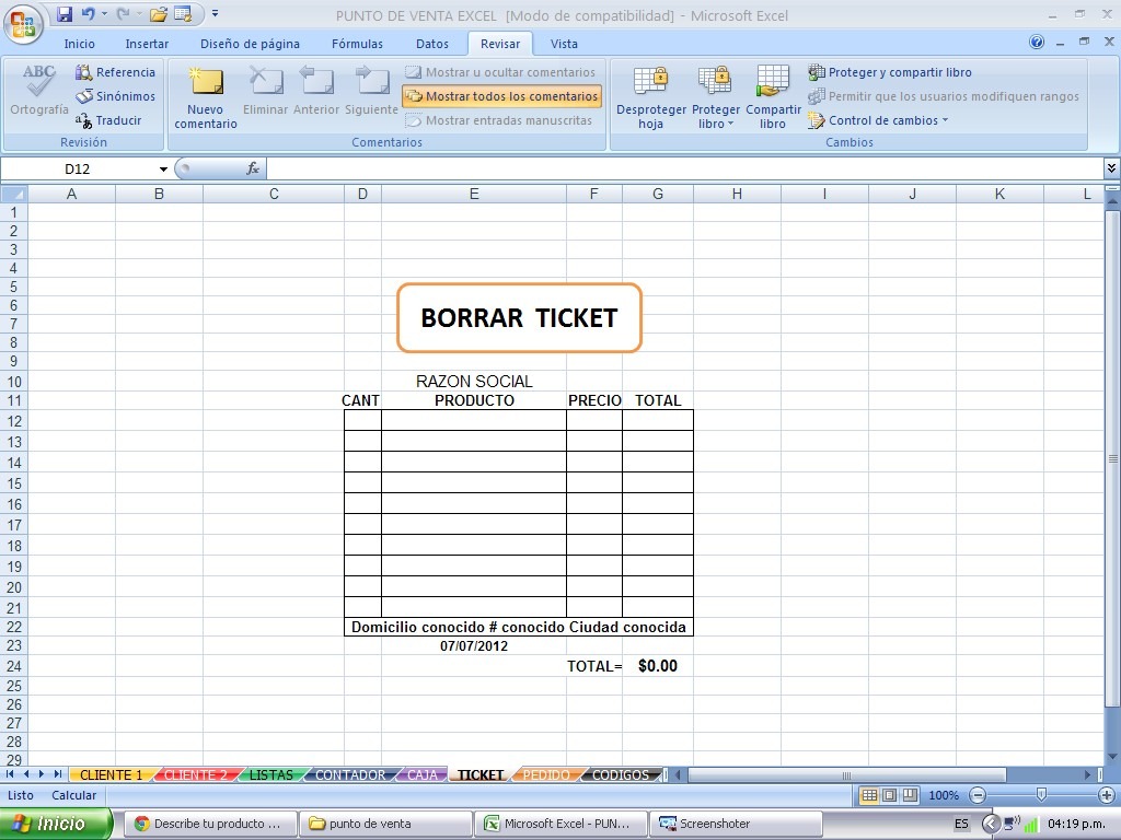 Formato De Ticket De Venta En Excel - Image to u Formato De Ticket De Venta En Excel - Image to u