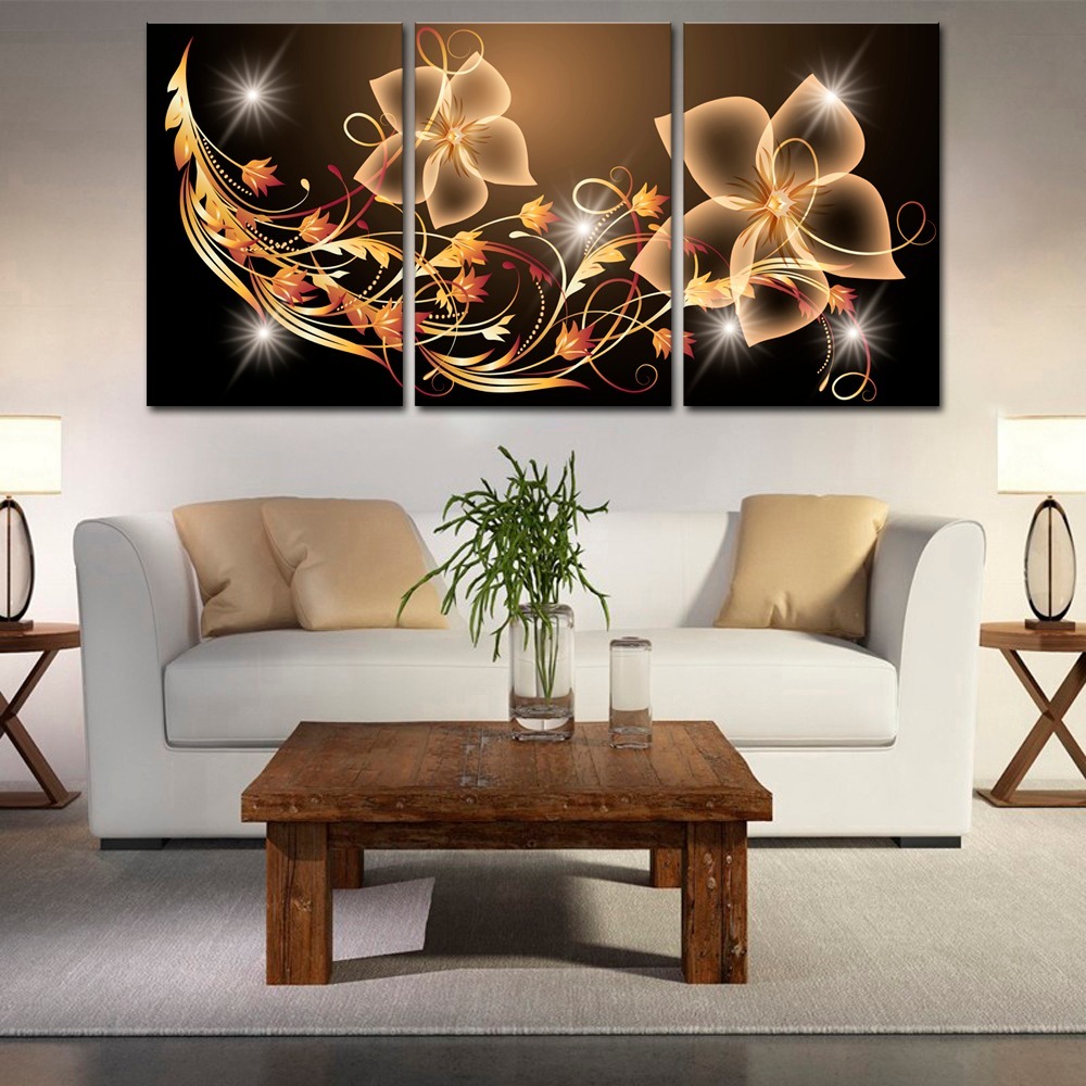 Quadro 60x120cm Canvas Flores Digitais Decorativo Sala Quart - R$ 198 ... Quadro 60x120cm Canvas Flores Digitais Decorativo Sala Quart - R$ 198 ...