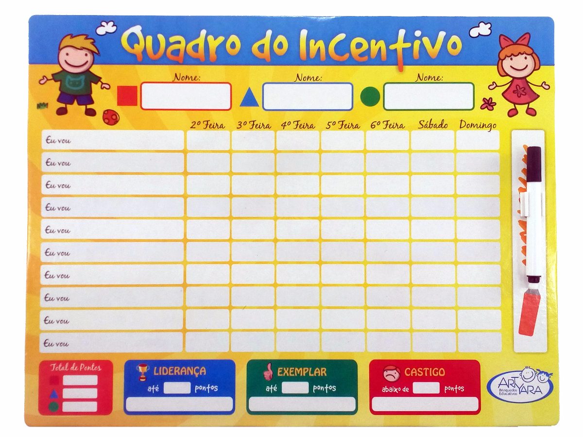 Quadro Do Incentivo Com Caneta Super Nanny Artyara 30x40 Cm R 47 90