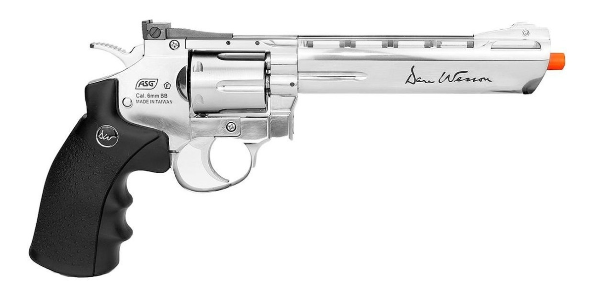 Revólver De Airsoft Asg Gas Co2 Dan Wesson 6 Silver 6mm R 1 915 10