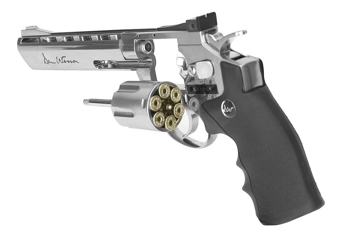 Revólver De Airsoft Asg Gas Co2 Dan Wesson 6 Silver 6mm R 1 915 10