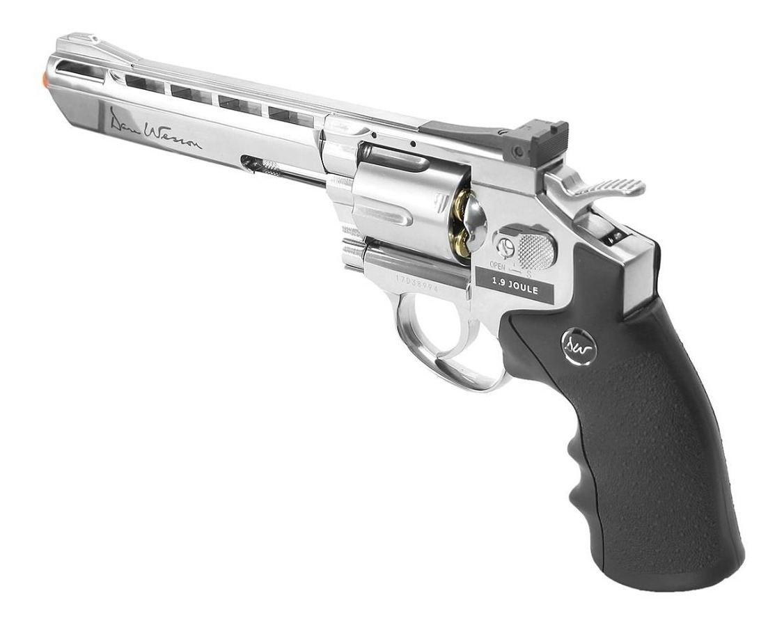 Revólver De Airsoft Asg Gas Co2 Dan Wesson 6 Silver 6mm R 1 915 10