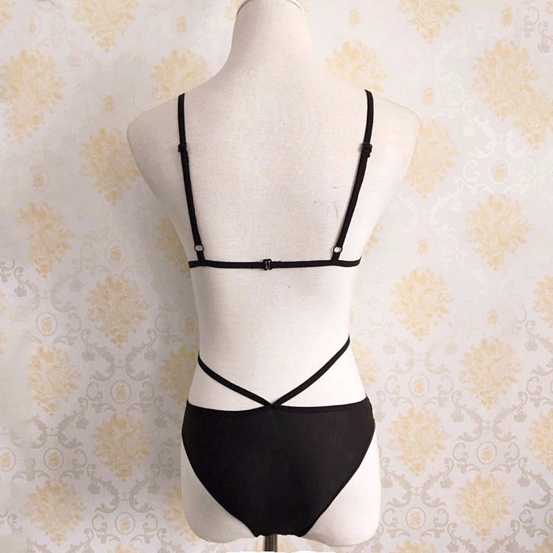 Sexy Conjunto Coordinado Negro Top Pantie Encaje Lenceria 249 00 En
