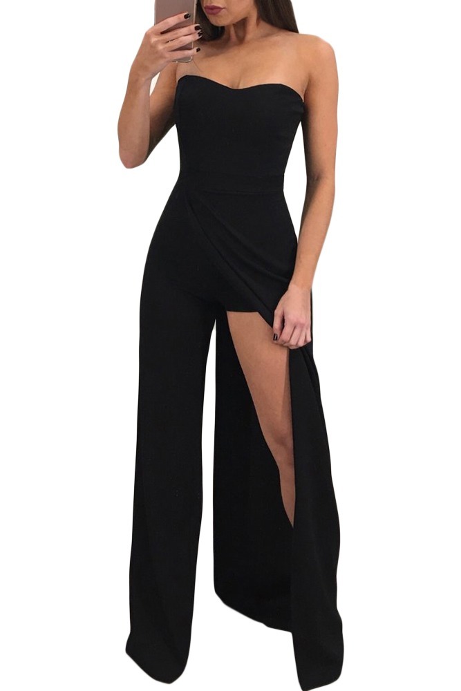 Sexy Jumper Strapless Negro Elegante Pierna Abierta 64377 599 00 En