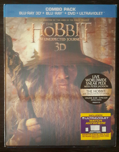 The Hobbit 3d An Unexpected Journey Blu Ray 3d Blu Ray Dvd 150 00