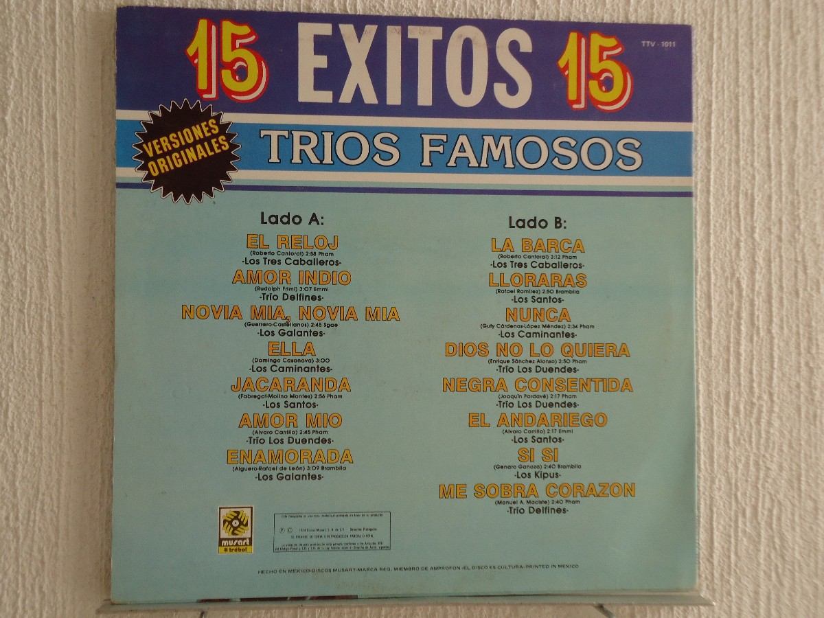 Trios Famosos - 15 Exitos, Varios - $ 150.00 en Mercado Libre Trios Famosos - 15 Exitos, Varios - $ 150.00 en Mercado Libre