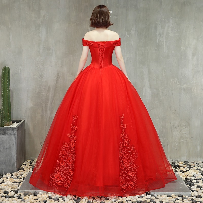 Vestido Quinceañera Xv Años Strapless Princesa Apliqués Rojo 3 945